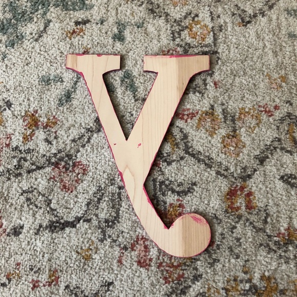 Accents | Hot Pink Maple Wood Decorative Monogram Initial Letter Y ...
